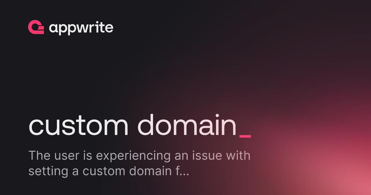 Custom Domain Threads Appwrite 8633